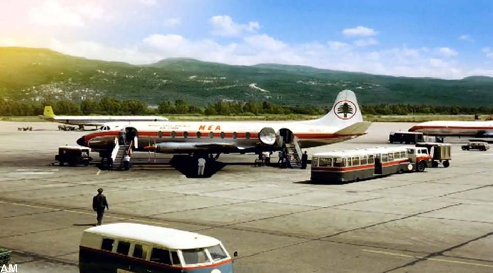 شاهدوا كيف كان مدرج مطار بيروت في الخمسينيات! | Addiyar Carlos Charles